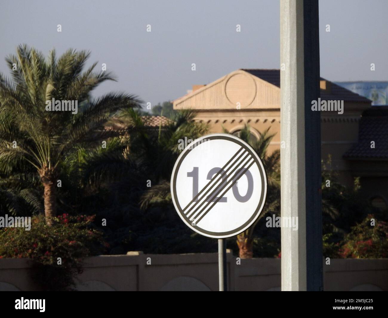 End of 120 KM H one hundred and twenty Kilometers per hour speed limit ...