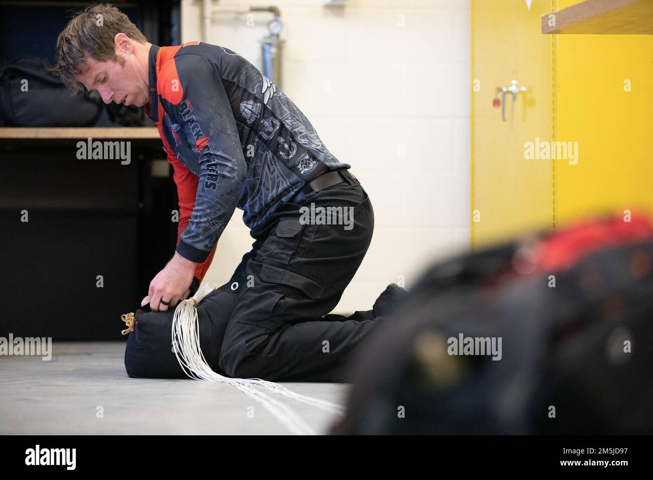 Master Sgt. Luke Whittington, a parachutist with the United States Army ...