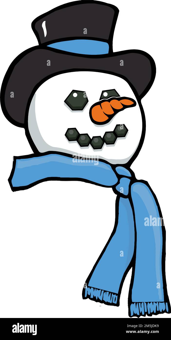cartoon snowman face with scarf Stock Vector Image & Art - Alamy