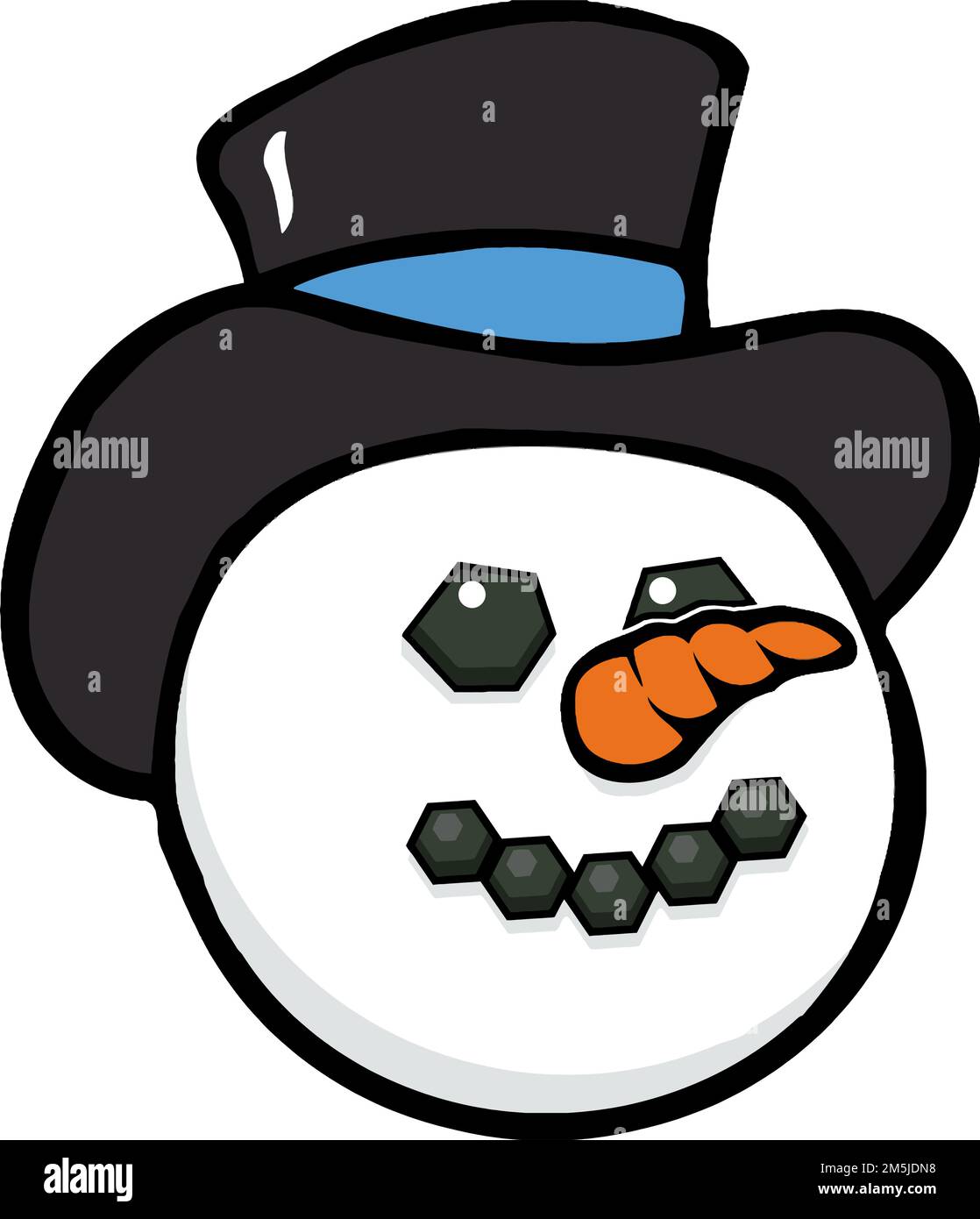 cartoon snowman face with top hat Stock Vector Image & Art - Alamy