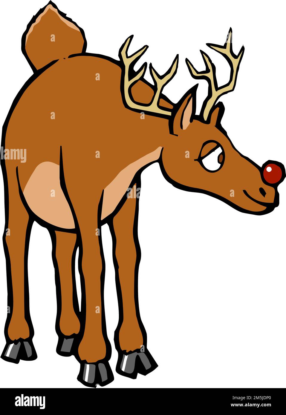 cartoon reindeer with red nose Stock Vector Image & Art - Alamy