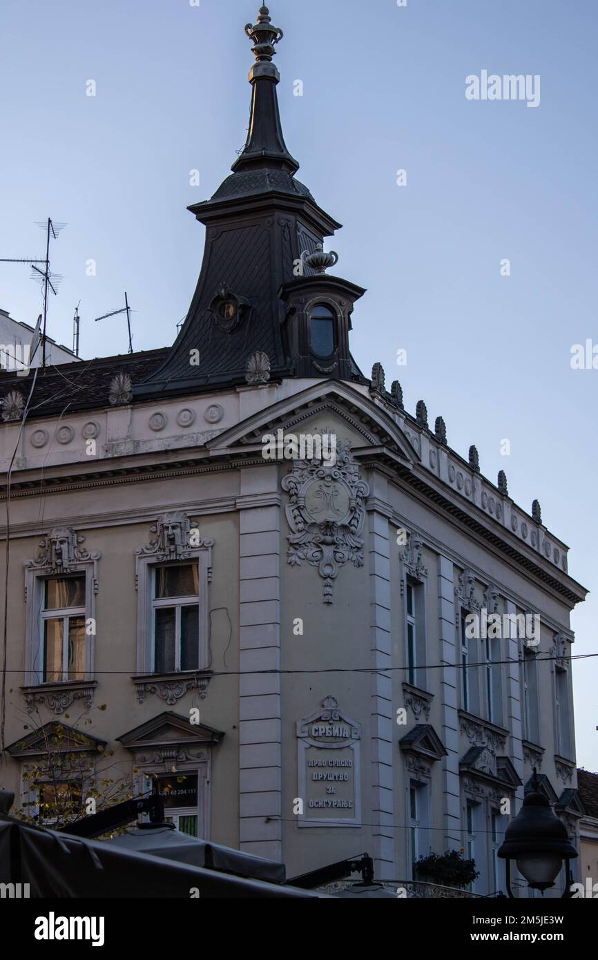 The exterior of Buildings in Knez Mihailova street in Belgrade, Serbia ...