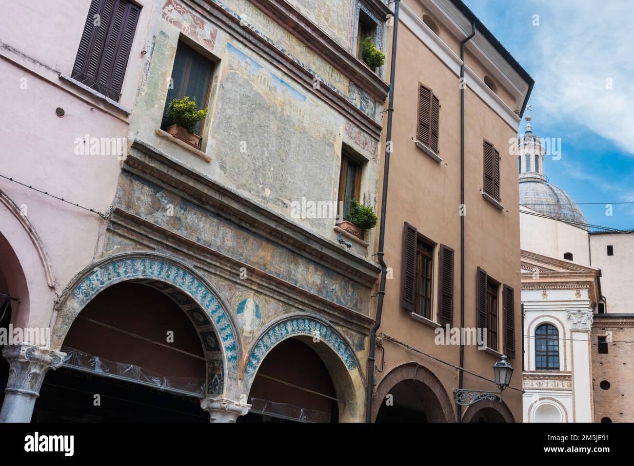 Renaissance Mantua Italy, view of a section of a 15th century building ...