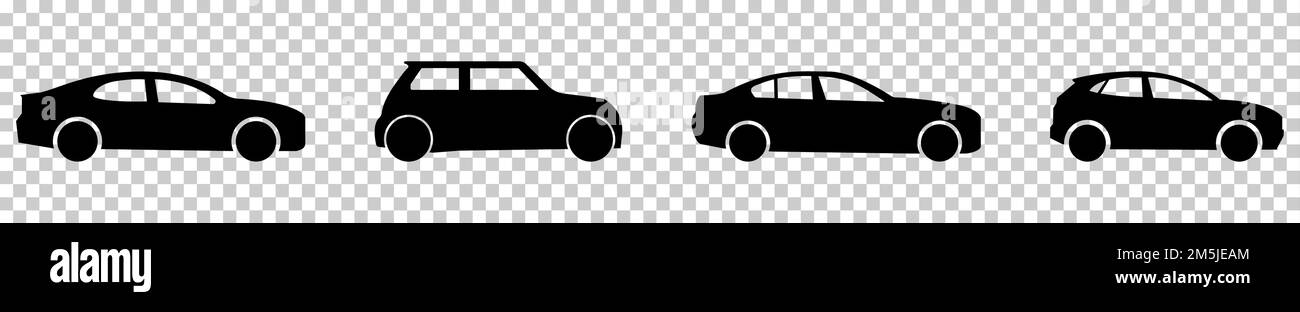 Set of car icons. Auto silhouettes. Vector illustration isolated on ...