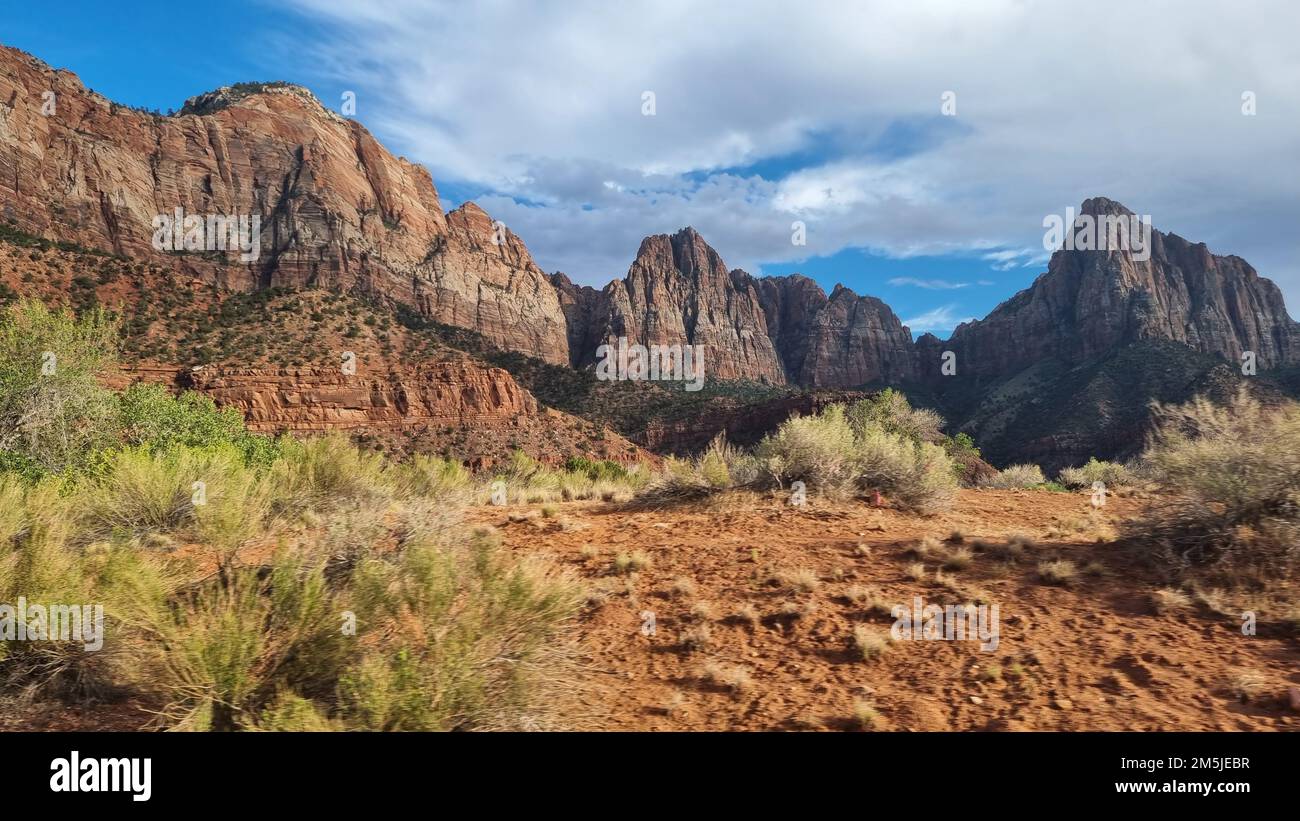 zion canyon national park at watchman point Stock Photo - Alamy