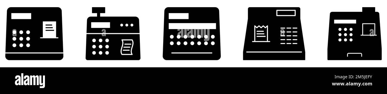 Cash Register Icons. Vector illustration isolated on white background ...