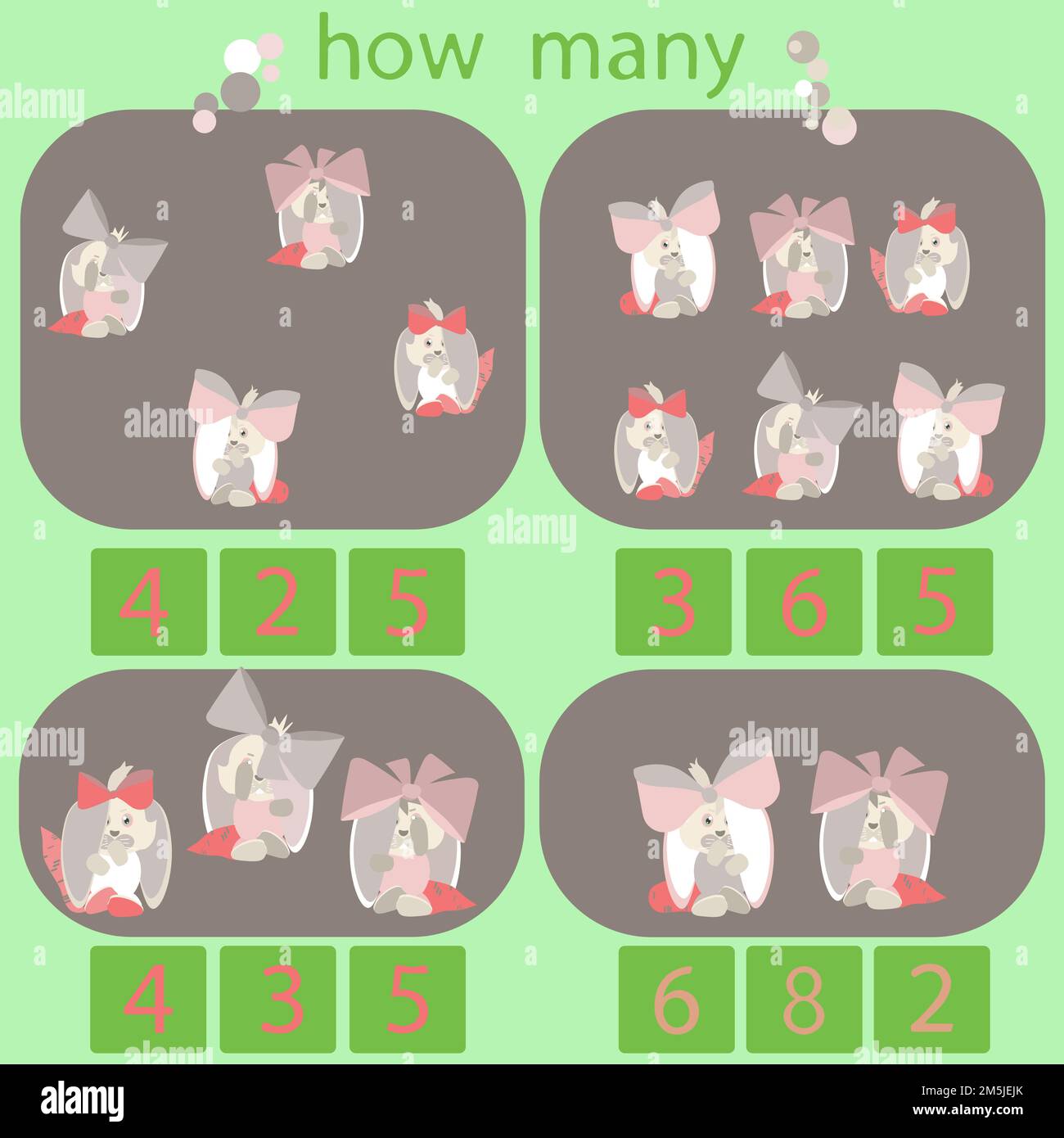 count how many rabbits there are in the picture of a rebus for children ...