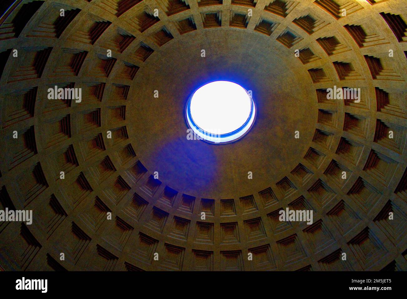 Concrete vault of the dome of the Pantheon in Rome, Italy Stock Photo ...