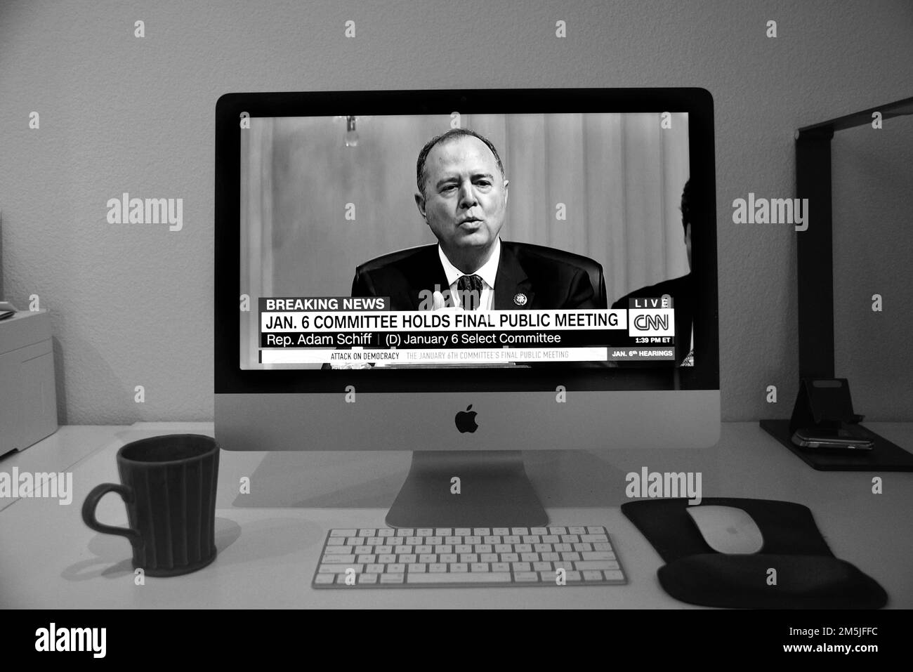 A CNN TV screen shot Jan. 6 Committee member Adam Schiff announcing ...