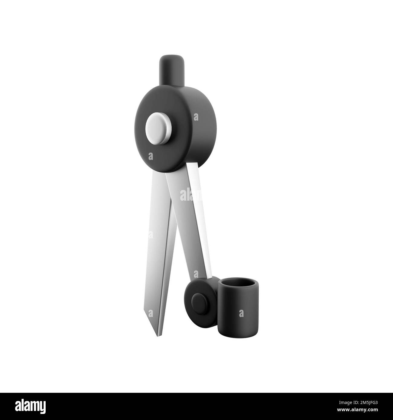3d Rendering Of Compass Holding Pen Isolated On White Background 3d Illustration Of A Compass