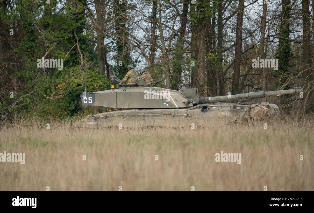 army battle tanks in action on a military combat exercise Stock Photo ...