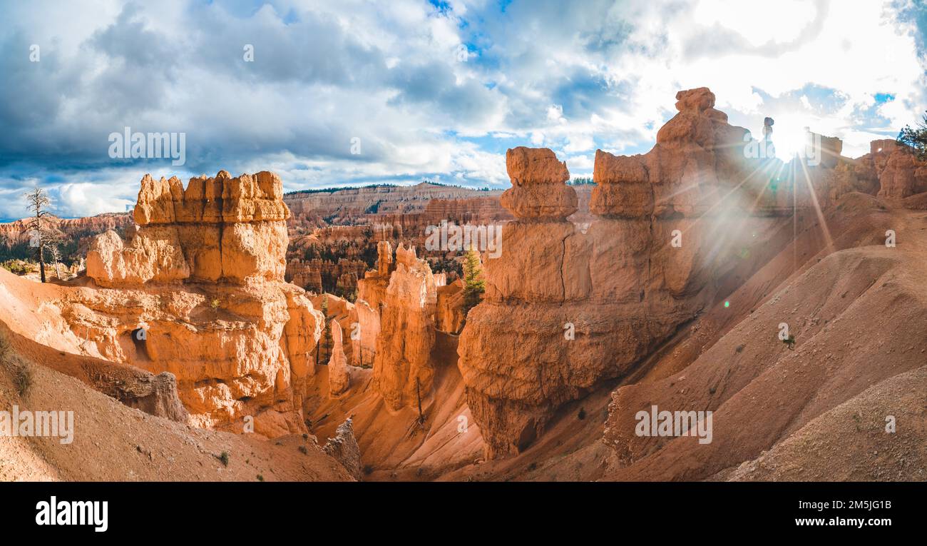 sunset at cloud and rain covered bryce canyon Stock Photo - Alamy