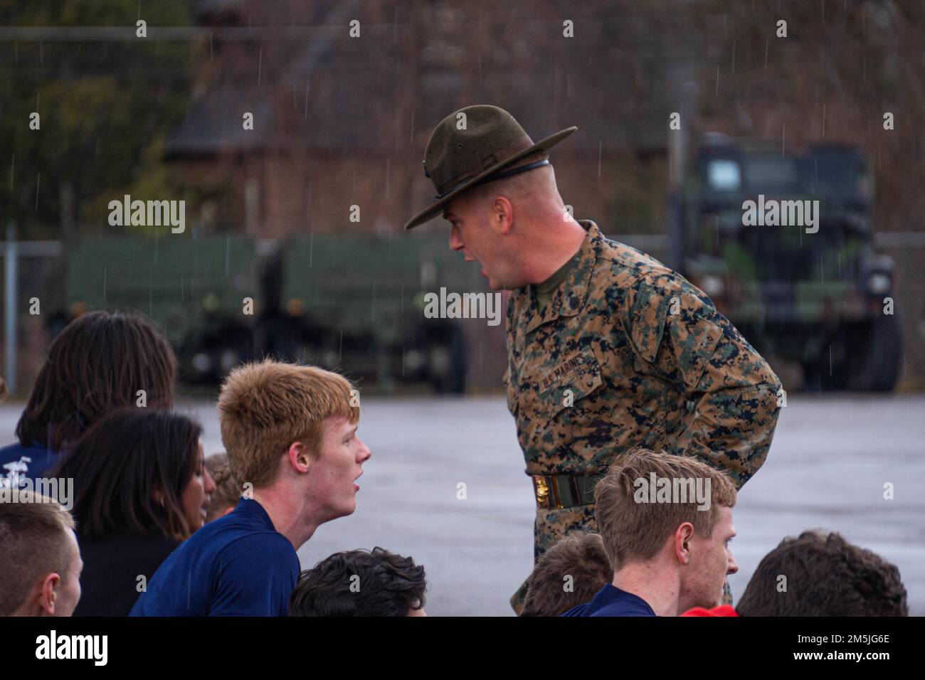 U.S. Marine Corps Staff Sgt. Joshua Parrish, a drill instructor ...