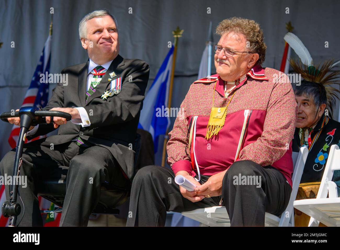 David Charles Onley (left) and Bryan Laforme (right) in the stage of ...