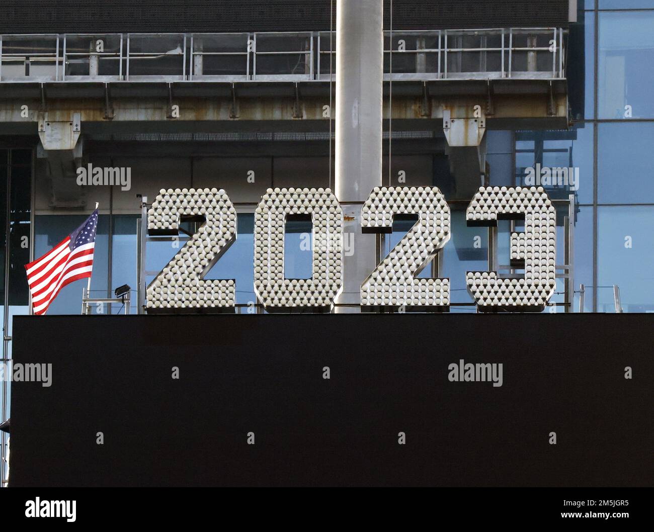 New York, United States. 28th Dec, 2022. The 2023 numerals are set in ...