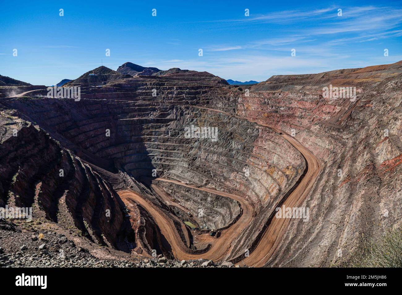 Gold mine pit, mining, industry, earth transformation, aerial ...