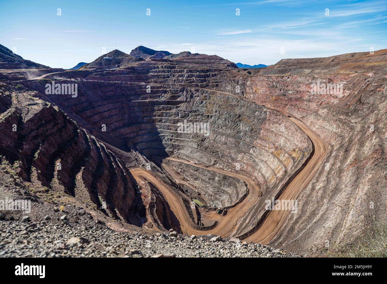 Gold mine pit, mining, industry, earth transformation, aerial ...