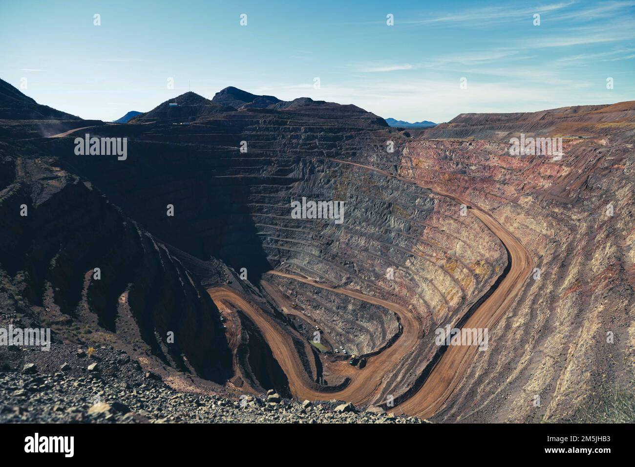 Gold mine pit, mining, industry, earth transformation, aerial ...