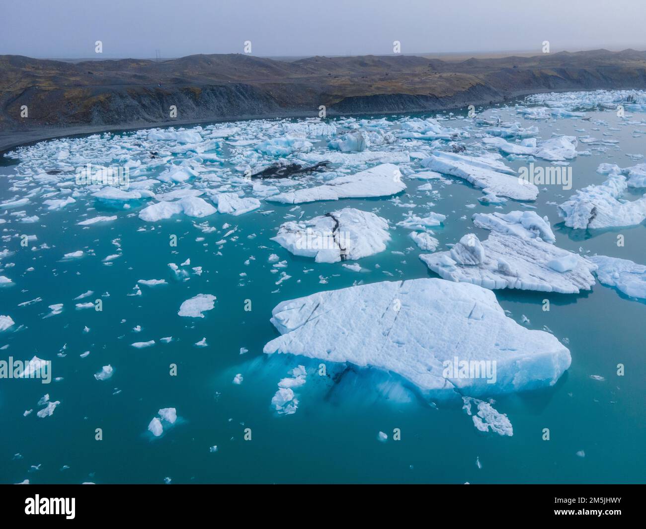 An aerial view of glaciers in sea Stock Photo - Alamy