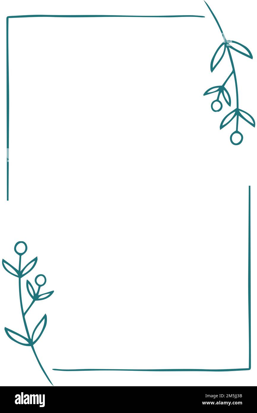 Simple and floral frame and border Stock Photo - Alamy