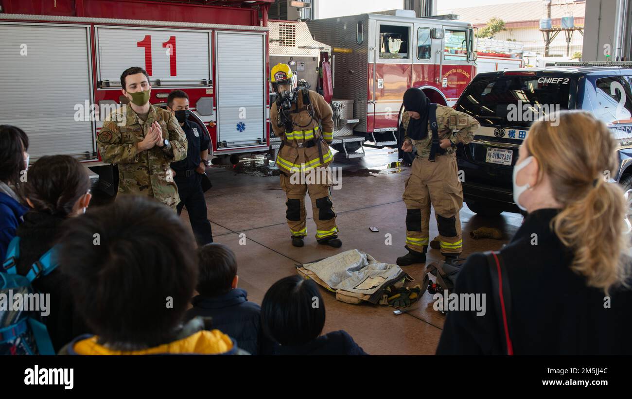 Staff Sgt. Alex Rowe, 374th Civil Engineer Squadron firefighter, talks ...
