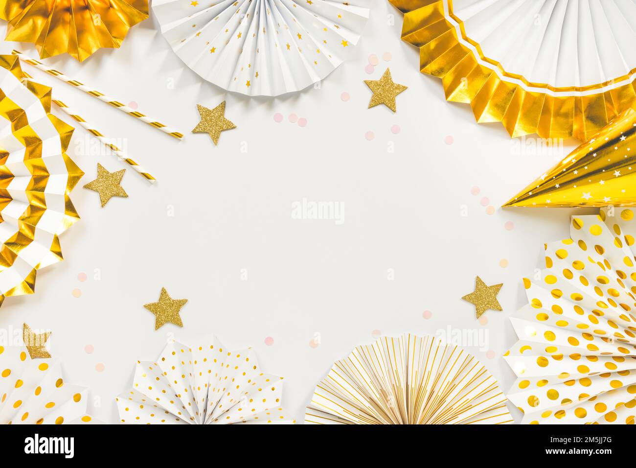 Party background with paper fans, party decoration, party celebration ...