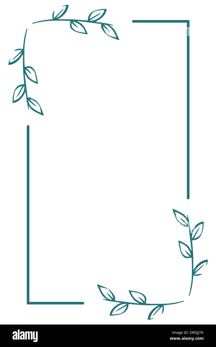 Simple and floral frame and border Stock Photo - Alamy