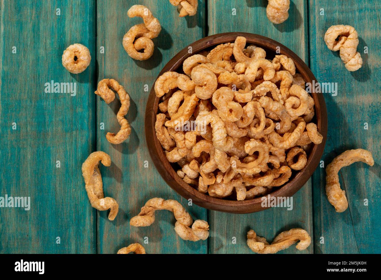 Tasty Snacks - Crispy Pork Cracklings; Dehydrated Pigskin Stock Photo ...