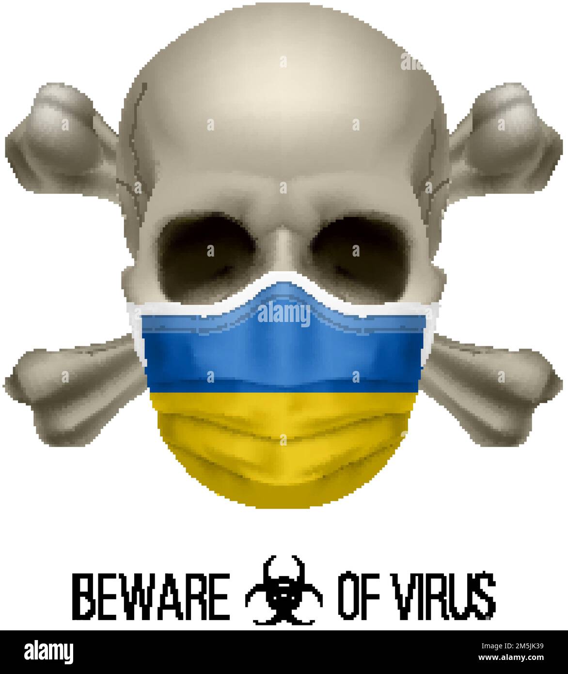 Human Skull with Crossbones and Surgical Mask in the Color of National ...