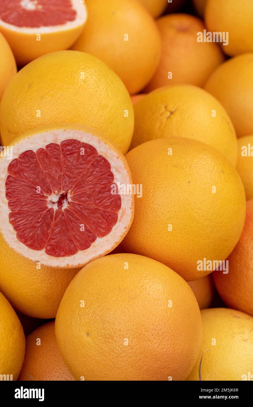 Close up fruit portrait of grapefruit, Citrus × paradise Stock Photo ...