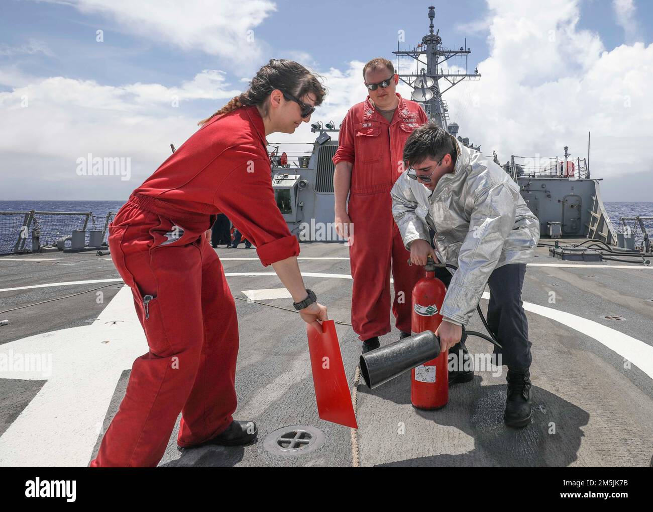 PHILIPPINE SEA (March 19, 2022) Damage Control Fireman Daniel Bach ...