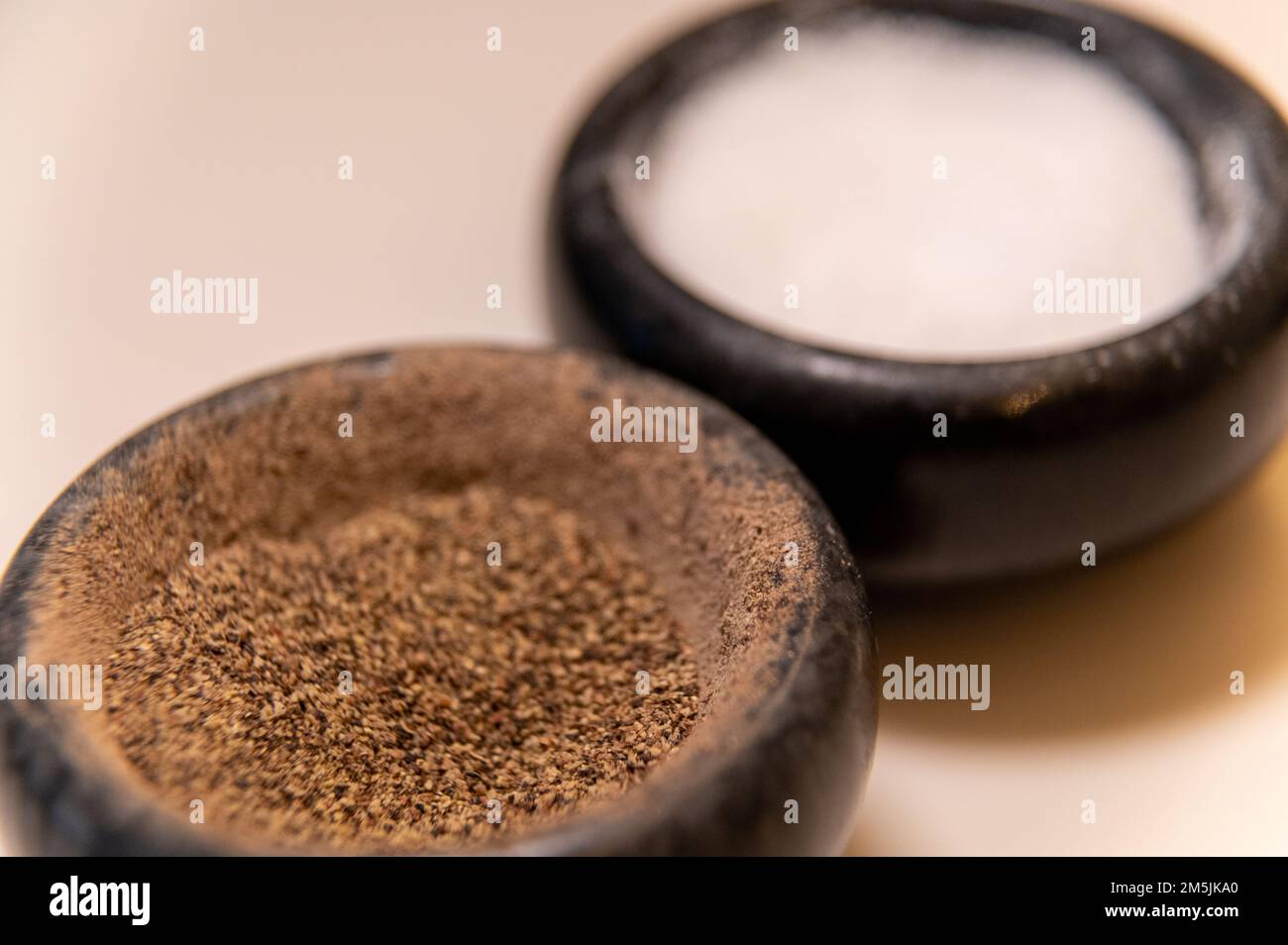 This photo has pepper in the lower left corner and salt in the upper ...