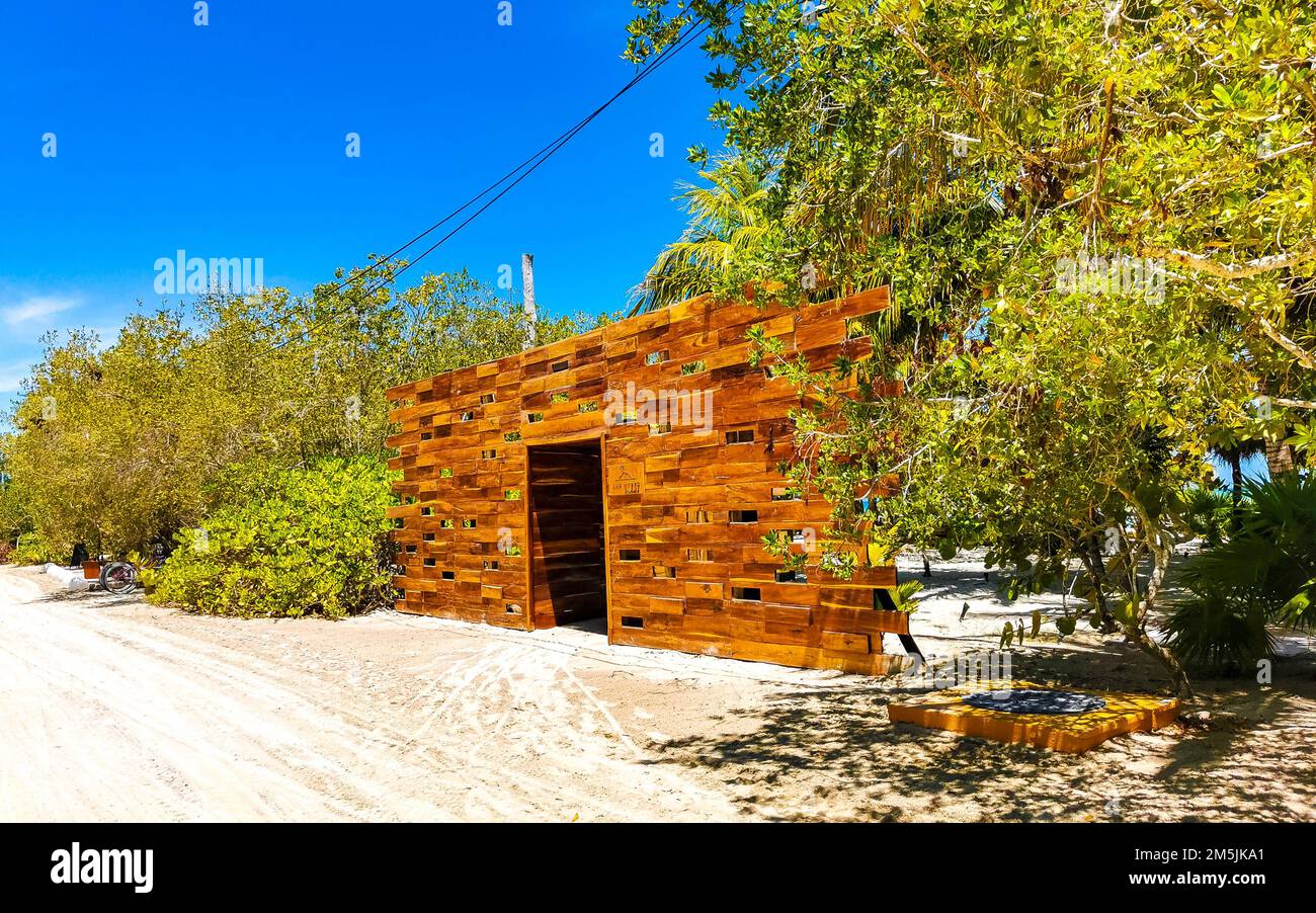 Sandy muddy road walking path and landscape view with tropical nature ...