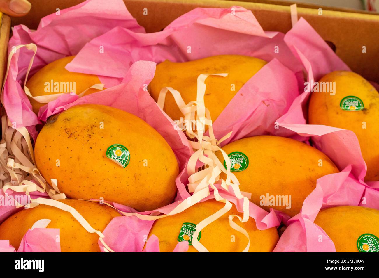Enticing looking mangoes. Close up fruit portrait Stock Photo - Alamy
