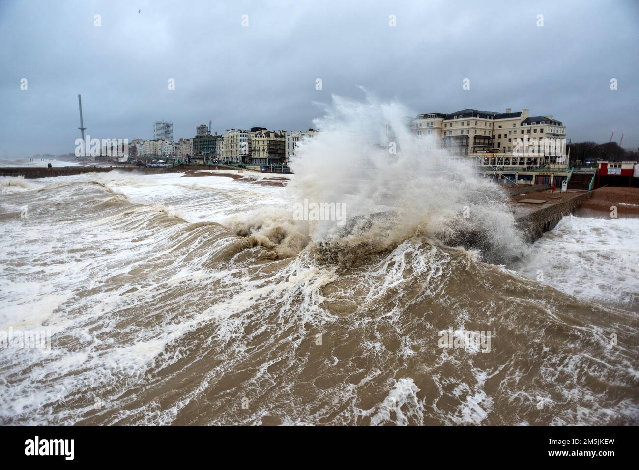 Brighton, December 28th 2022: Gale force winds of over 50mph battered ...