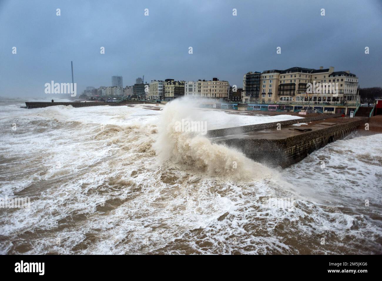 Brighton, December 28th 2022: Gale force winds of over 50mph battered ...