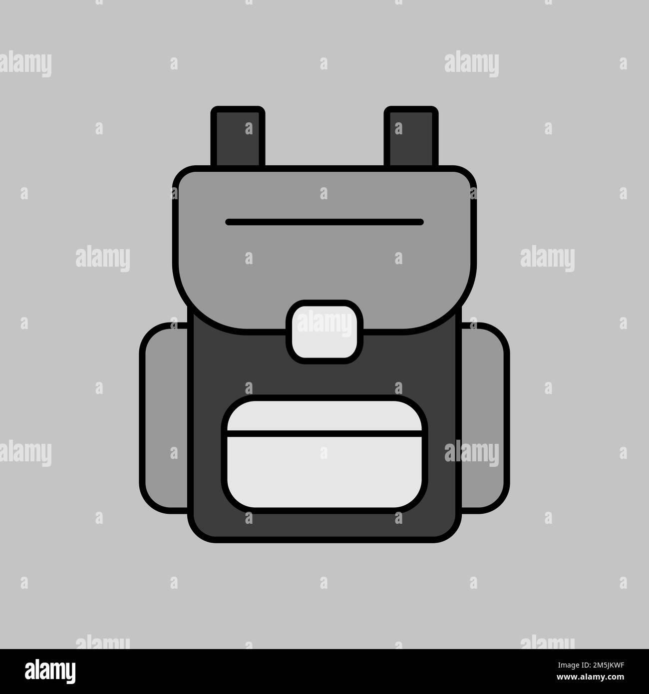 Camping backpack vector isolated grayscale icon. Camping and Hiking ...