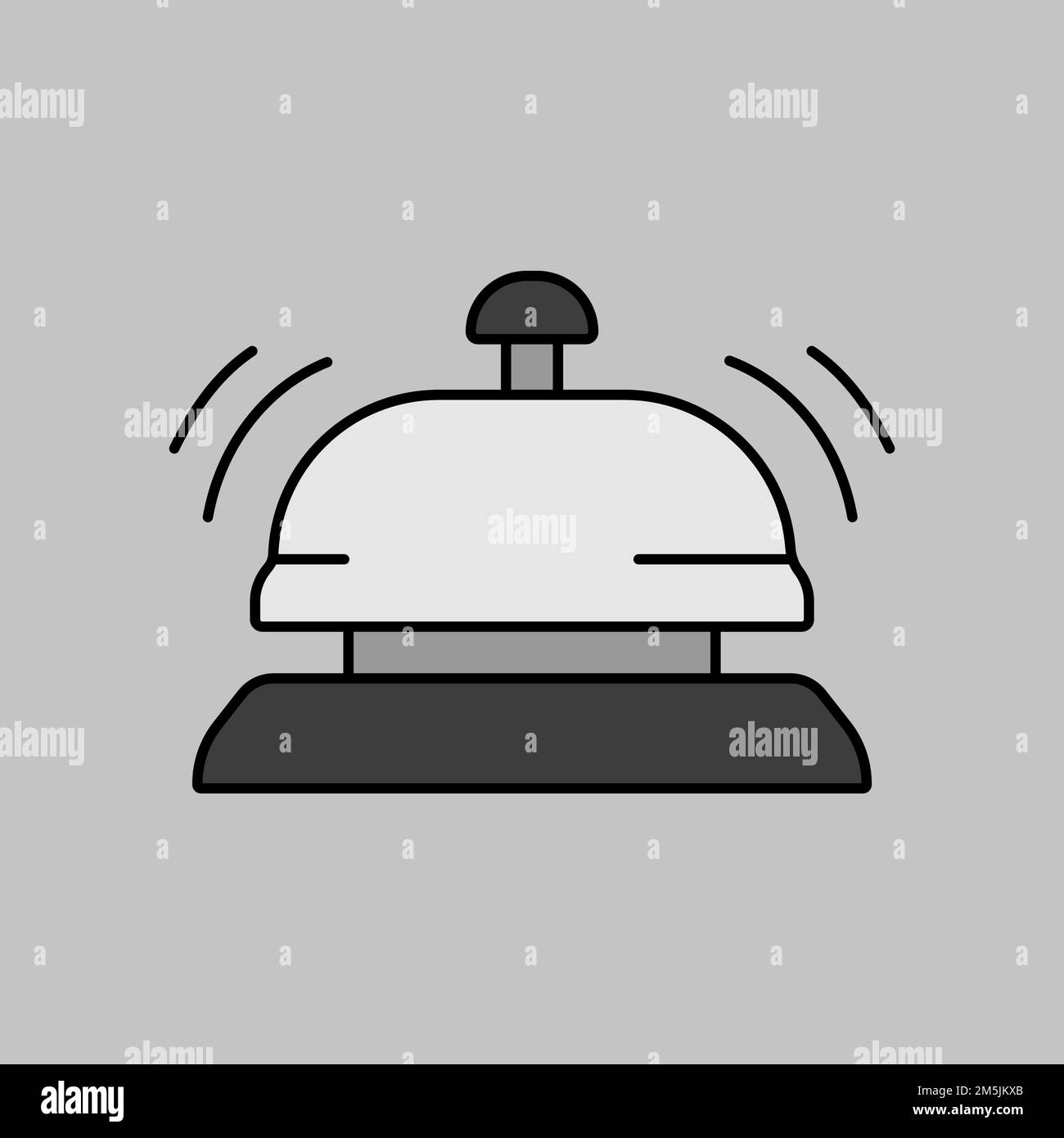 Counter bell, hotel, service vector isolated grayscale icon. Graph ...