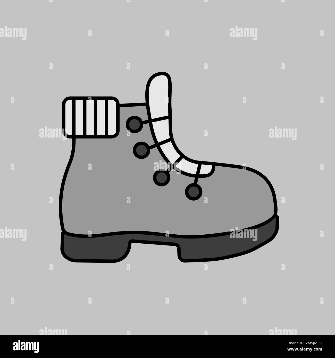 Hiking boot vector isolated grayscale icon. Camping sign. Graph symbol ...