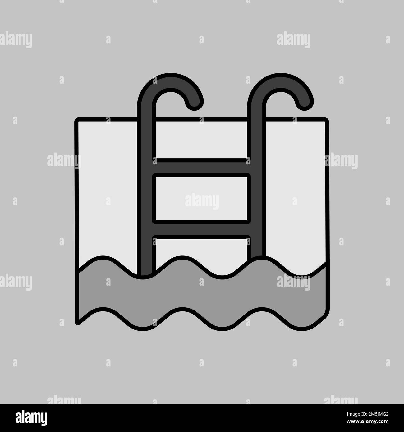 Swimming pool flat vector isolated grayscale icon. Graph symbol for ... Swimming pool flat vector isolated grayscale icon. Graph symbol for ...
