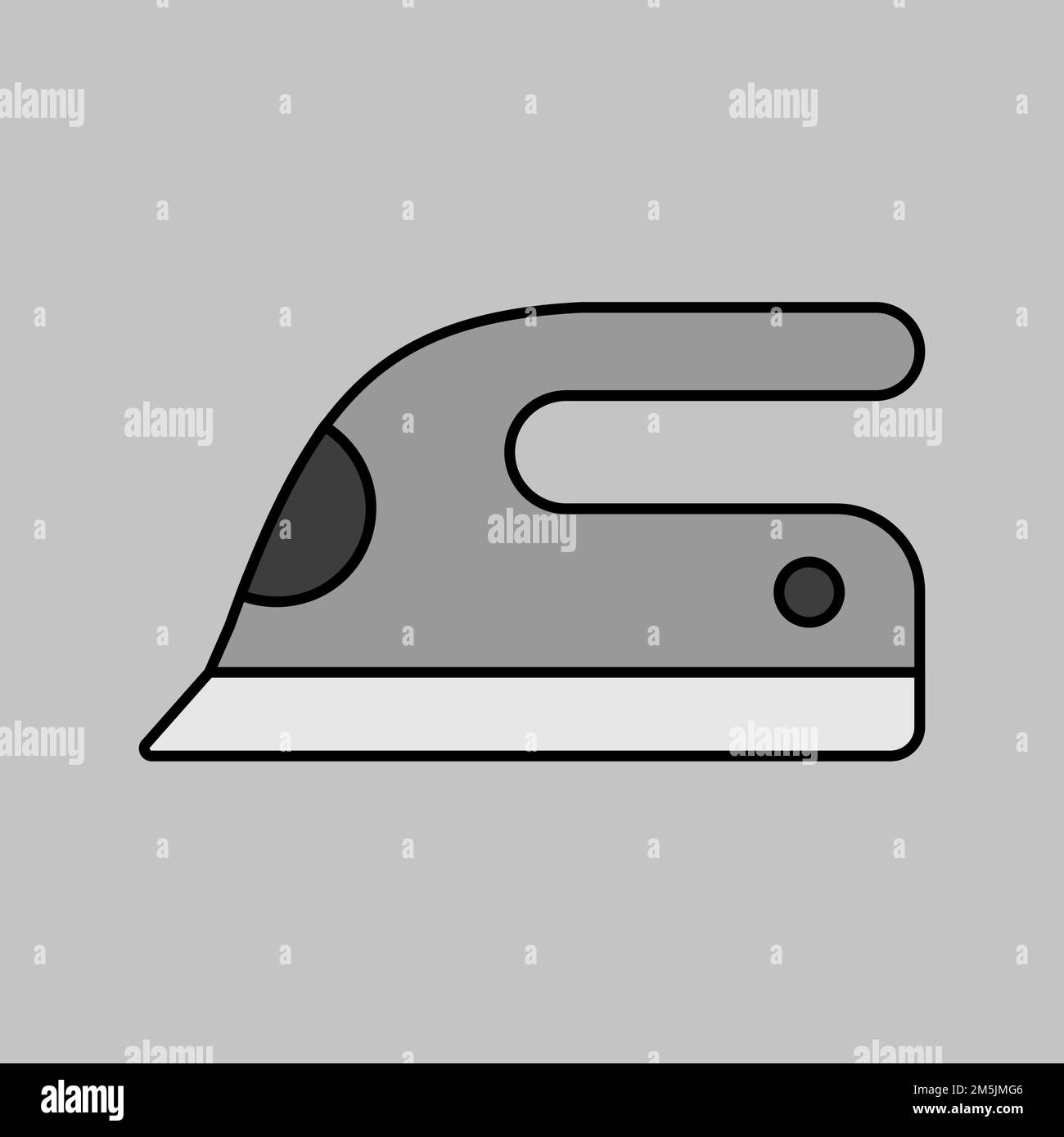 Steam iron flat vector isolated grayscale icon. Graph symbol for ...