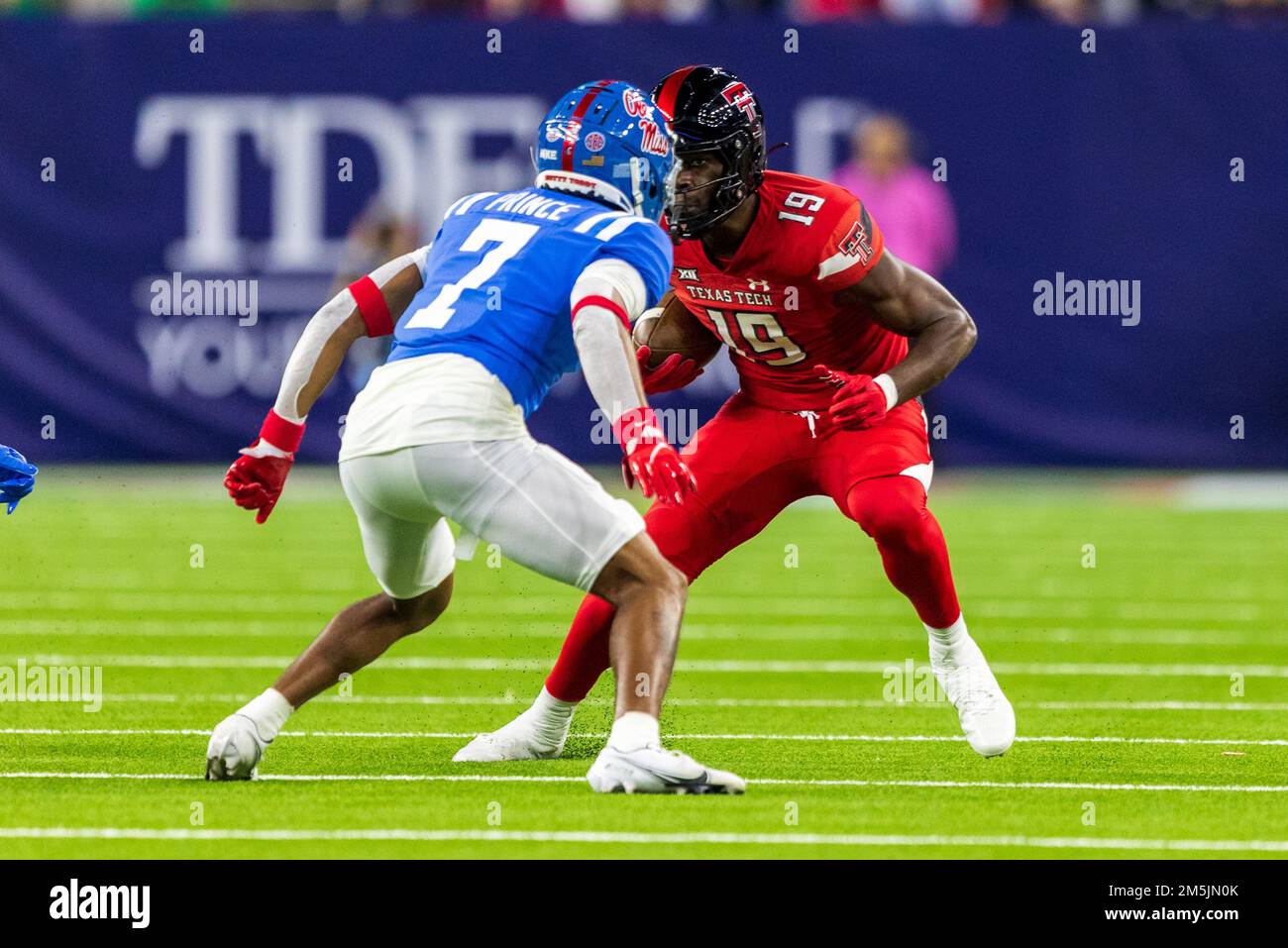 Texas Tech Red Raiders wide receiver Loic Fouonji (19) and Ole Miss ...
