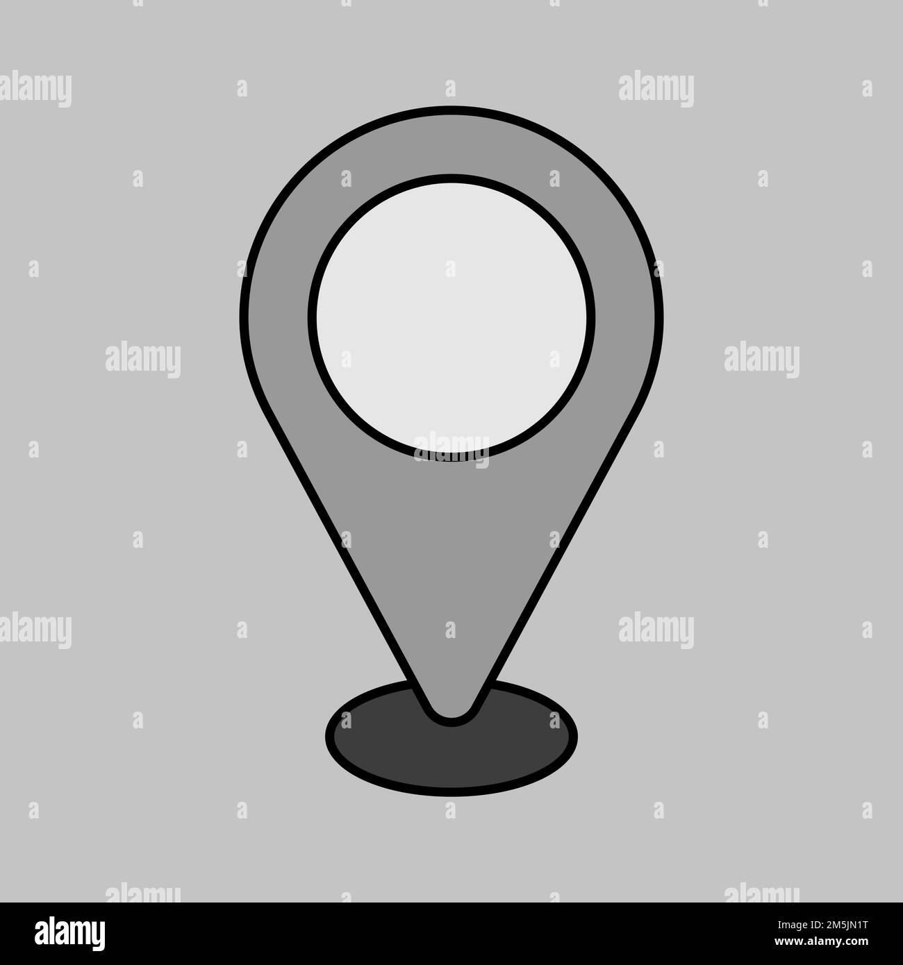 Pin map isolated grayscale icon. Map pointer. Map markers. GPS location symbol. Navigation sign ...