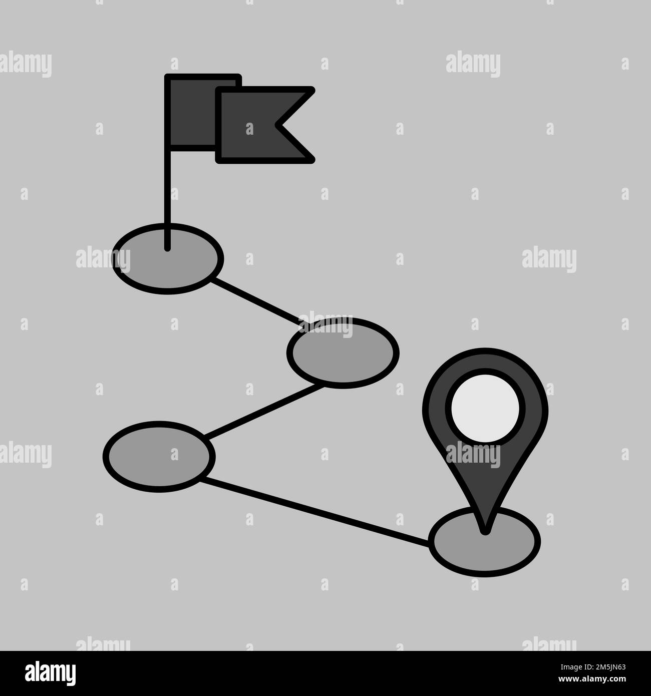 Route vector isolated grayscale icon. Navigation sign. Graph symbol for ... Route vector isolated grayscale icon. Navigation sign. Graph symbol for ...