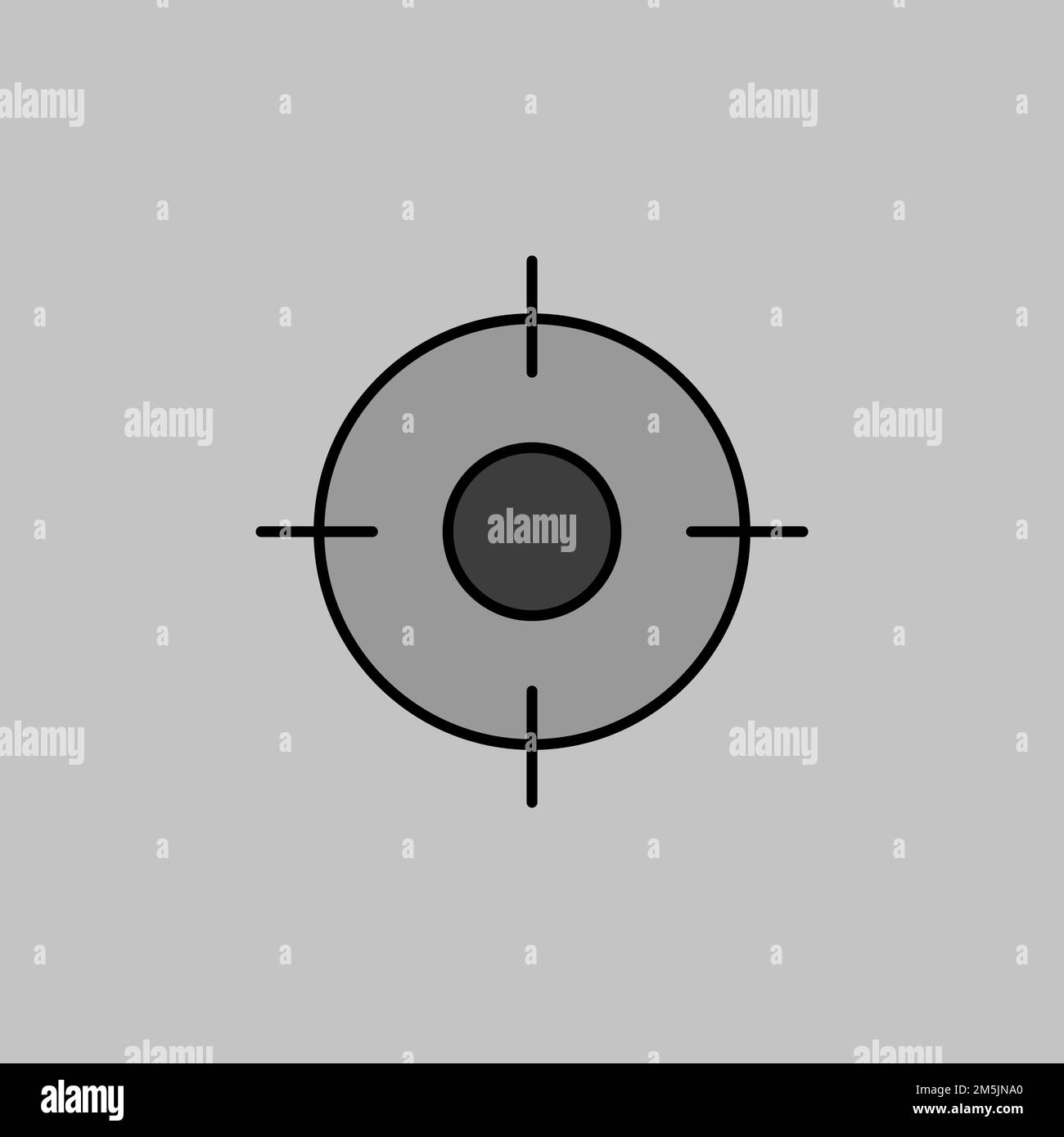 Crosshairs target destination vector isolated grayscale icon ...