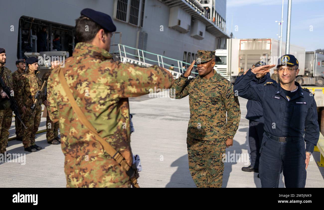 U.S. Marine Corps Brig. Gen. Anthony Henderson and Italian Navy ...