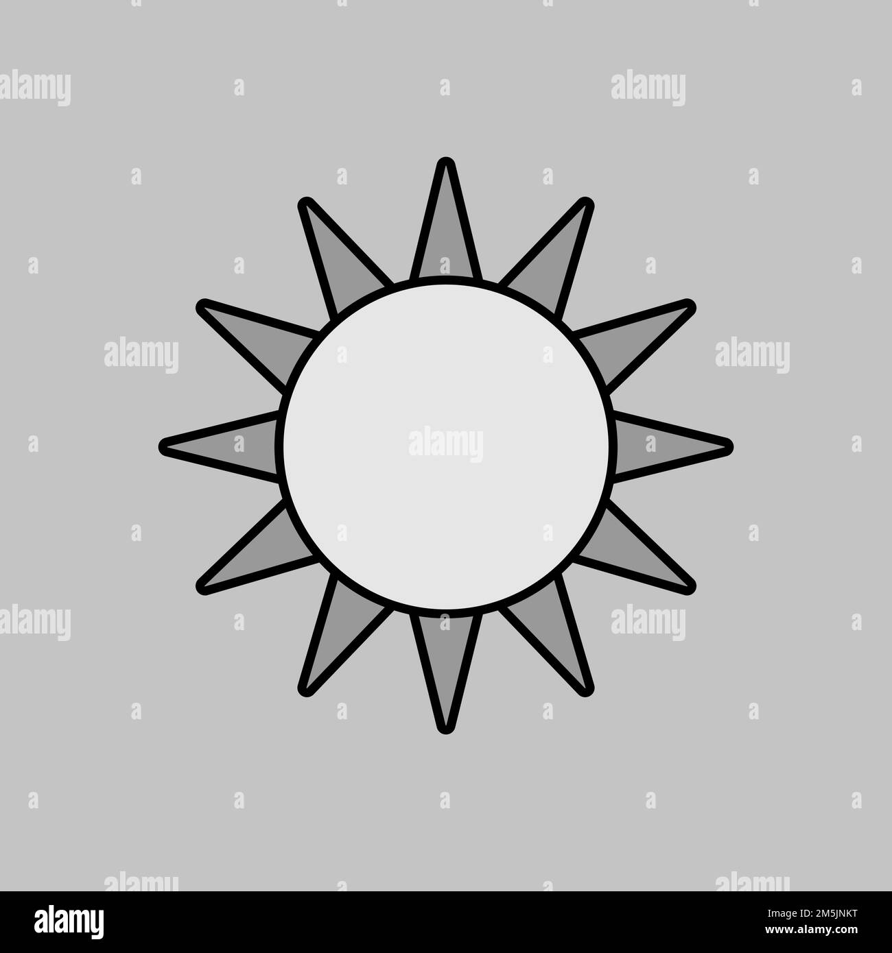 Sun vector isolated grayscale icon. Weather sign. Graph symbol for ...