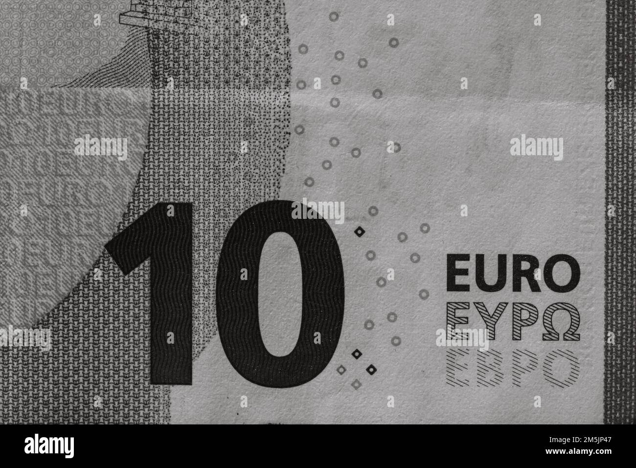 Selective focus on detail of euro banknotes. Close up macro detail of ...