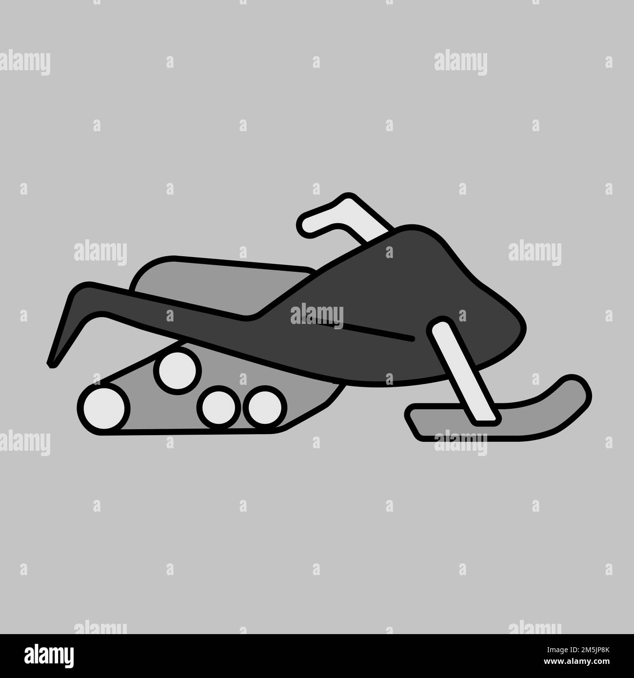 Snowmobile vector grayscale icon. Graph symbol for travel and tourism ...
