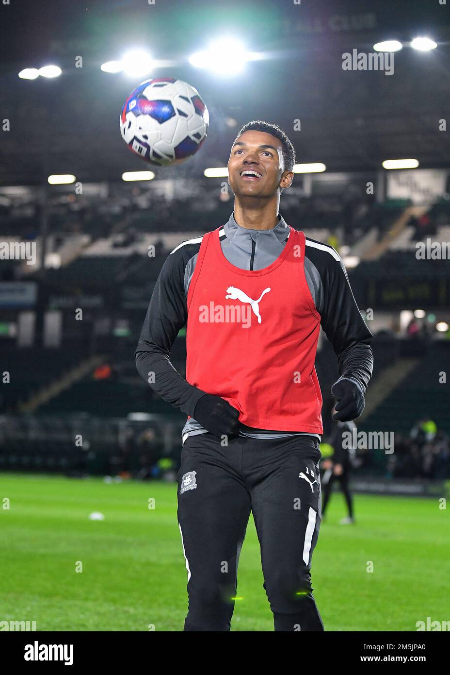 Plymouth Argyle forward Morgan Whittaker (19) warming up during the Sky ...